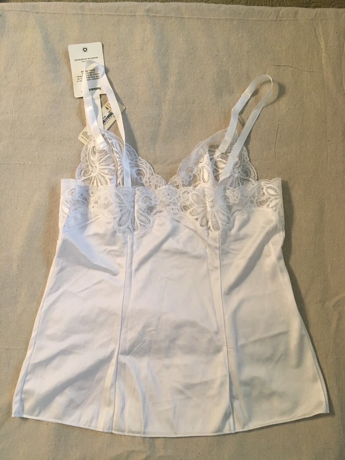 Vintage Shadowline White Camisole, Vintage Deadstock Lingerie, Size:34 ...