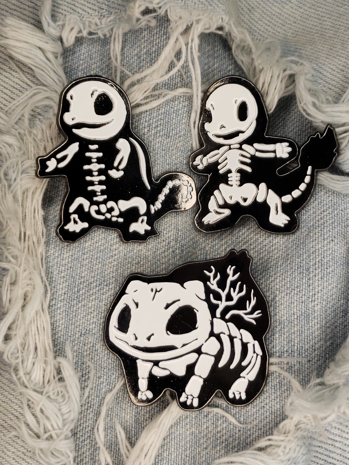 Set Of 3 Skeleton CHARMANDER Squirtle Bulbasaur PIN Pokemon Pin ...