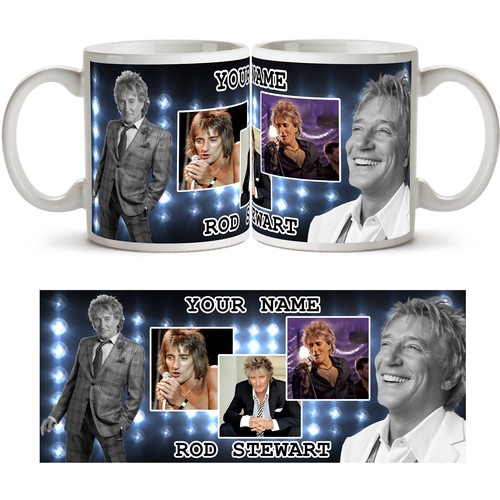 ROD STEWART Personalised Photo Mug Coffee Tea Cup Your Text Any Name ...