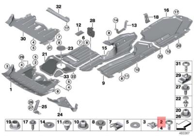 Genuine Quick-Release Screw x5 pcs BMW Alpina X5 X6 B7 B7L E60 E61 ...