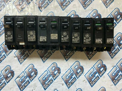 GE THQB1120 Circuit Breaker (LOT OF 10) 20 Amp 120 Volt 1 Pole Bolt On ...
