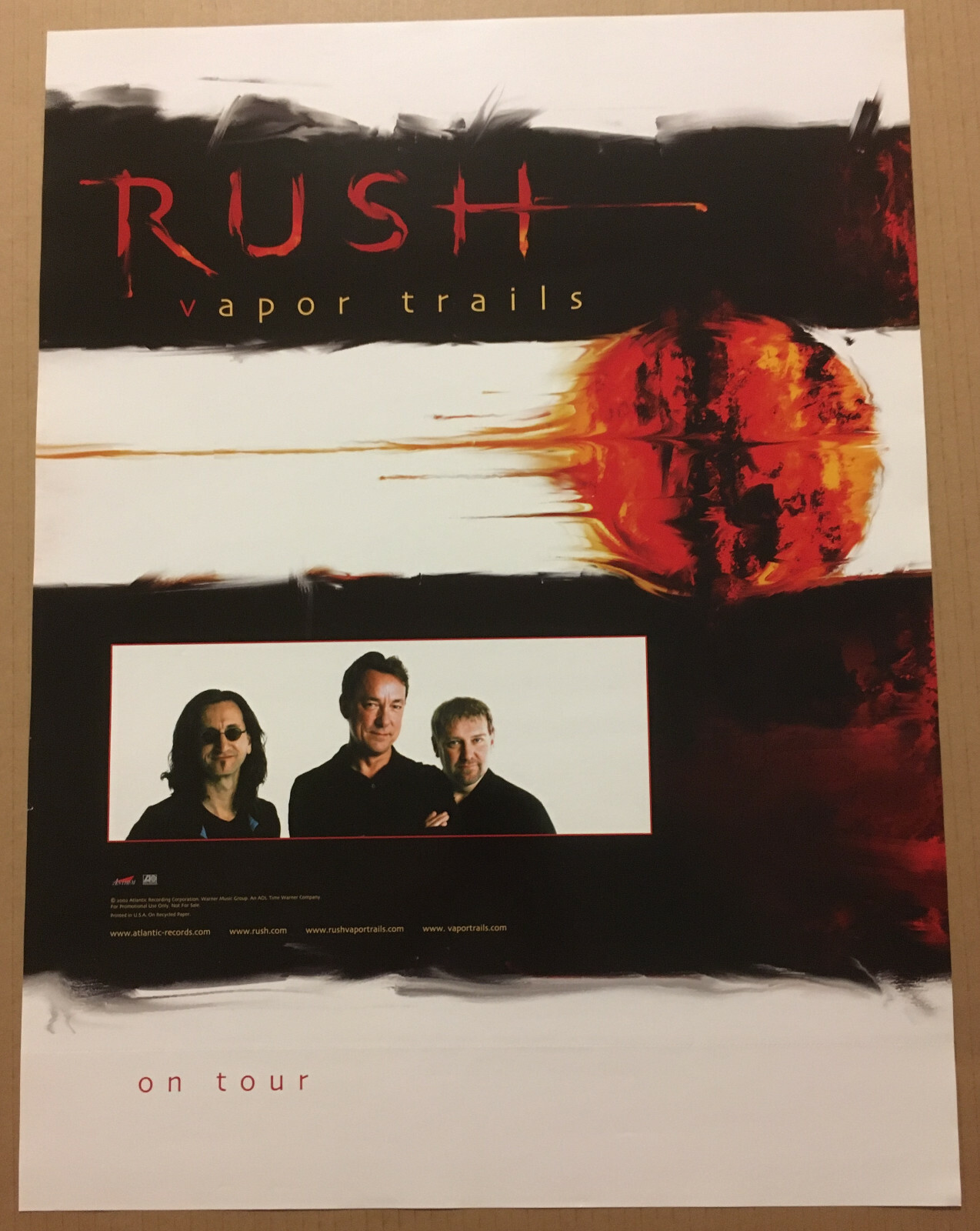 RUSH Rare 2002 PROMO TOUR POSTER for Vapor Trails CD USA MINT 18x24 ...