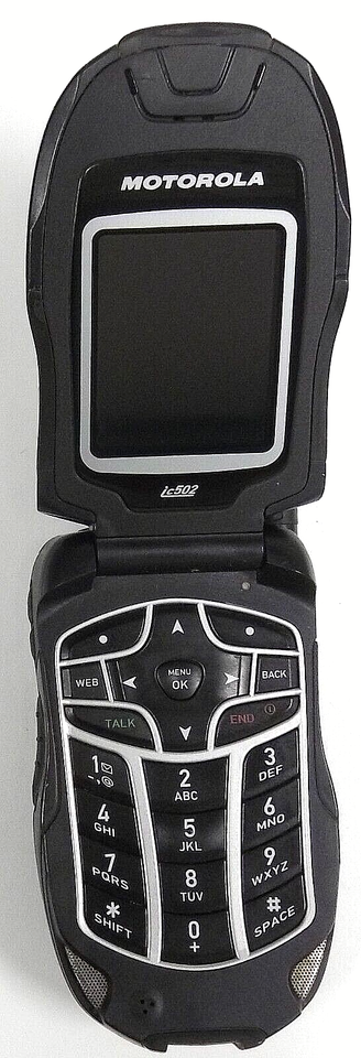 Motorola i series ic502 - Black ( Nextel ) Rare iDEN PTT Flip Phone ...