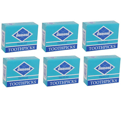 Diamond Flat Toothpicks Count 6 (750 Pcs Each) - Household Accessories ...
