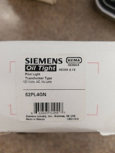 Siemens 52PL4GN Pilot Light 120v-ac New In Box | eBay