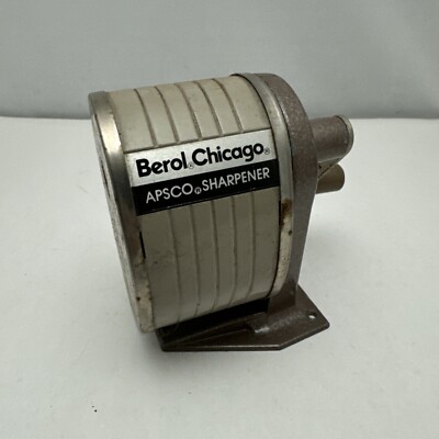 Berol Chicago APSCO Pencil Sharpener Vintage Metal Hand Crank Wall Desk Mount | eBay