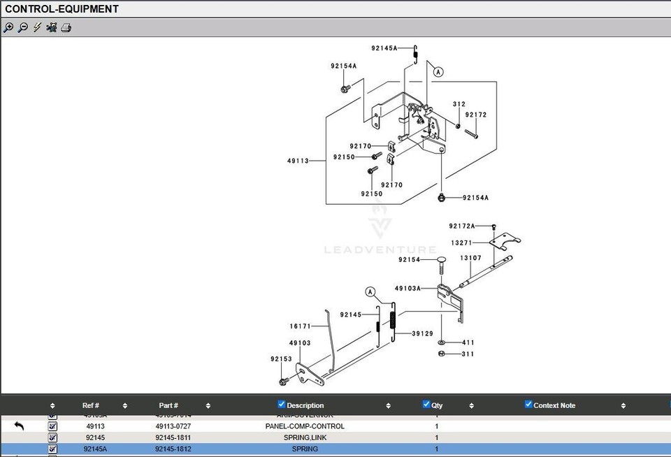 Genuine Kawasaki 92145-1812 Carburetor Choke Spring for FR651S FR691V ...