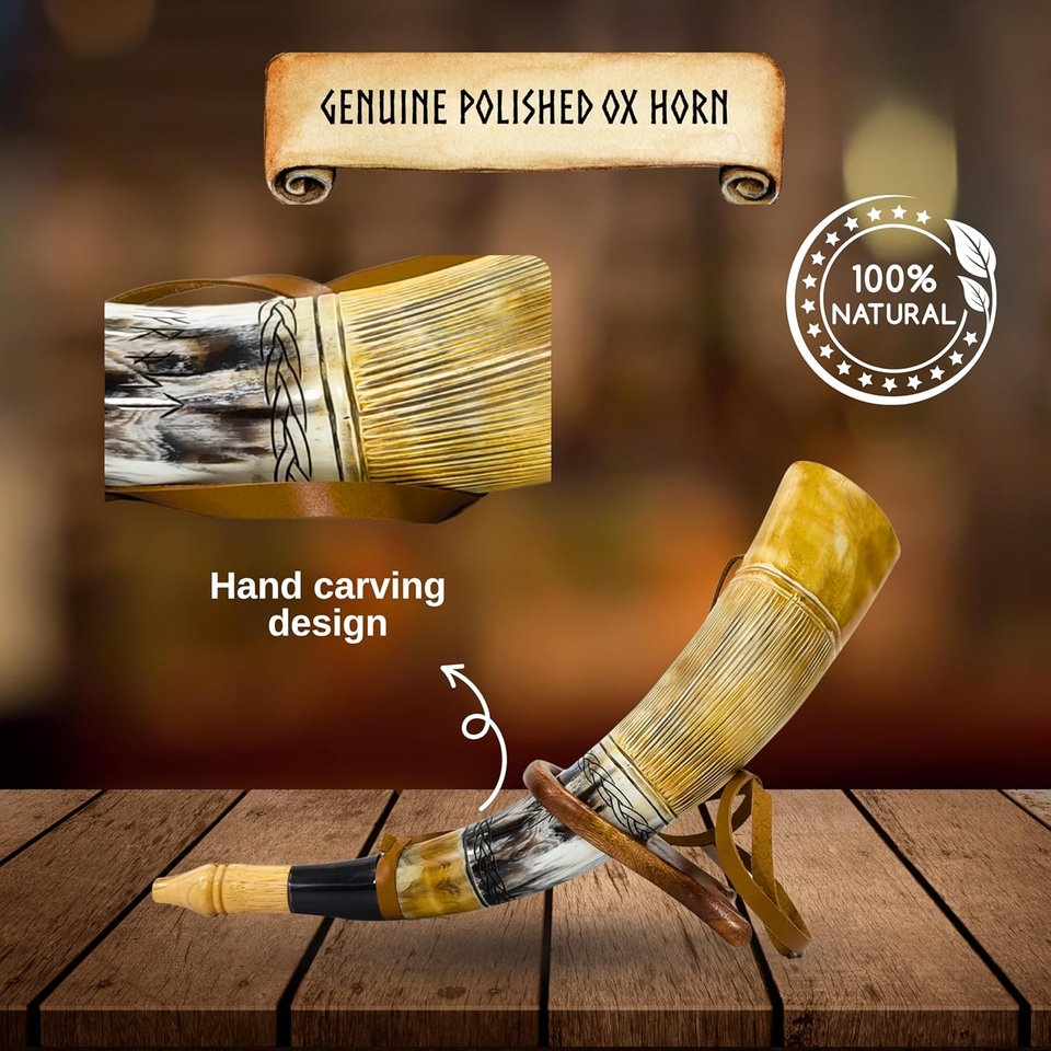 Viking Blow Horn | Genuine Ox Horn Trumpet | Viking Bugle Hunting tool ...