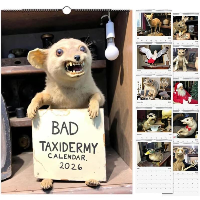 2026 Bad Taxidermy Wall Calendar Weird Gross & Hilariously Awful ...