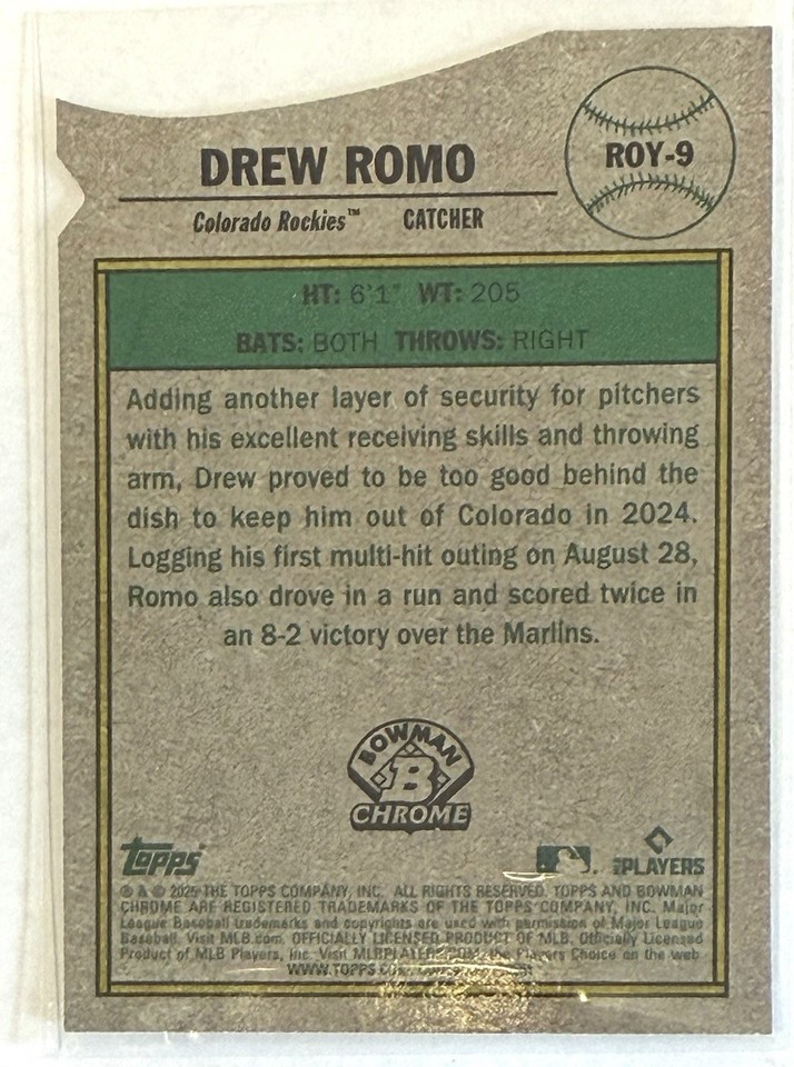 2025 Bowman Drew Romo Rookie Of The Year Favorites (RC) #ROY-9 | eBay