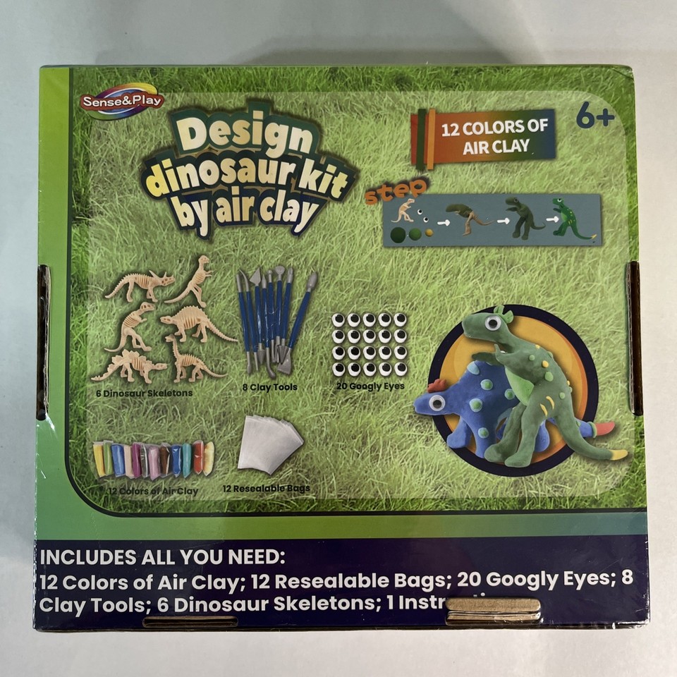 Design Dinosaur Kit by Air Clay Toy Kids Childrens Craft Activity for 6 ...