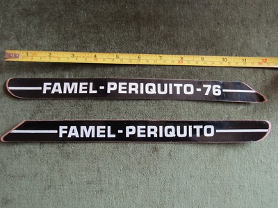 Rare Vintage Pair Stickers/Decals Famel-Periquito 1970s 12" X 15/16 ...