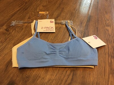 NWT~Girls Training Starter Bras~size S-6/6X - 30A Cup Size~SO Brand~Set ...