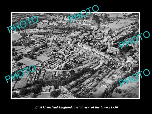 OLD LARGE HISTORIC PHOTO OF EAST GRINSTEAD ENGLAND AERIAL VIEW OF TOWN ...
