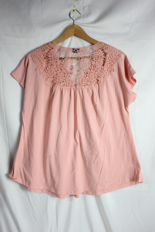 HANNAH WOMANS Pink SUMMER TOP, SZ L, Crochet | eBay