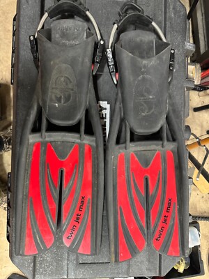 Scubapro Twin Jet Max Fins Red/Black X-LARGE With Spring Straps | eBay