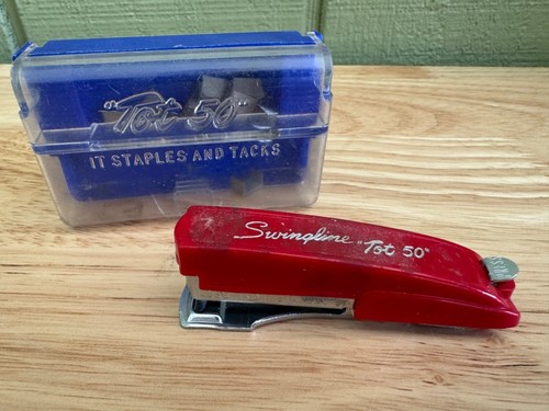 Swingline Stapler Tot 50 Case Staples Vintage Red Collector Mini Gag ...