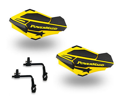 Powermadd Sentinel Hand Guards Tri Mount Yellow Black Outlander 650 800 ...