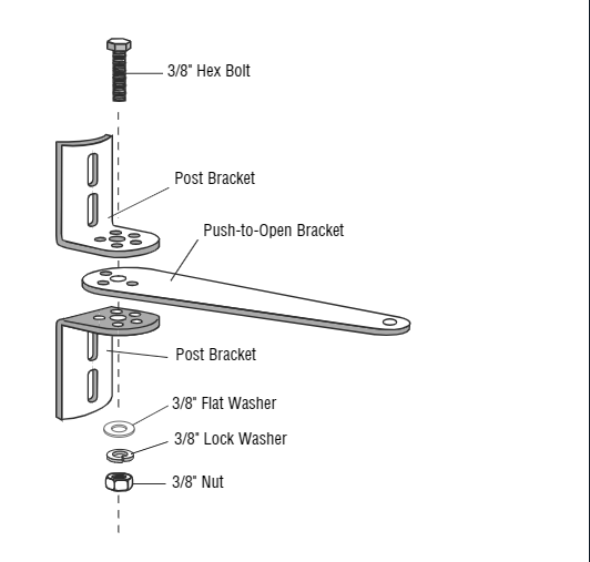 Liftmaster 50-19503 Push to Open Bracket per Arm LA400 LA412 Swing Gate ...