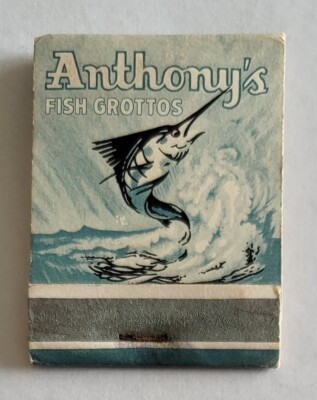 Vintage Unstruck Matchbook....Anthony's Fish Grotto w/ Lobster on Back ...
