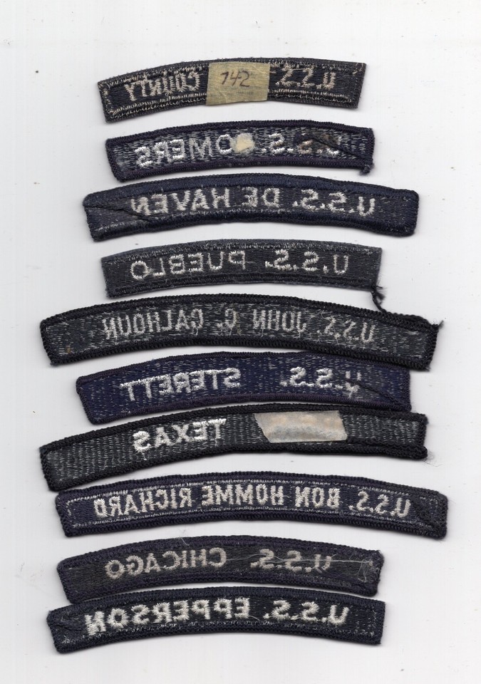 10pc USS USN NAVY NAVAL ROCKER ARM PATCHES STERETT EPPERSON PUEBLO ...