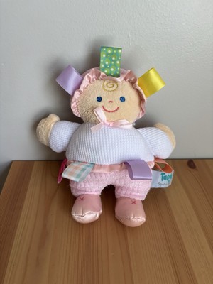 Taggies Pink Baby Doll Plush Thermal Waffle Satin Mary Meyer 8" Stuffed ...
