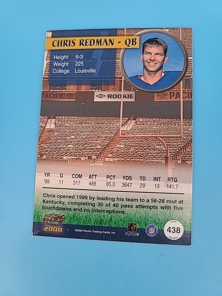 2000 Pacific Chris Redman #438 Rookie Louisville Football Card | eBay