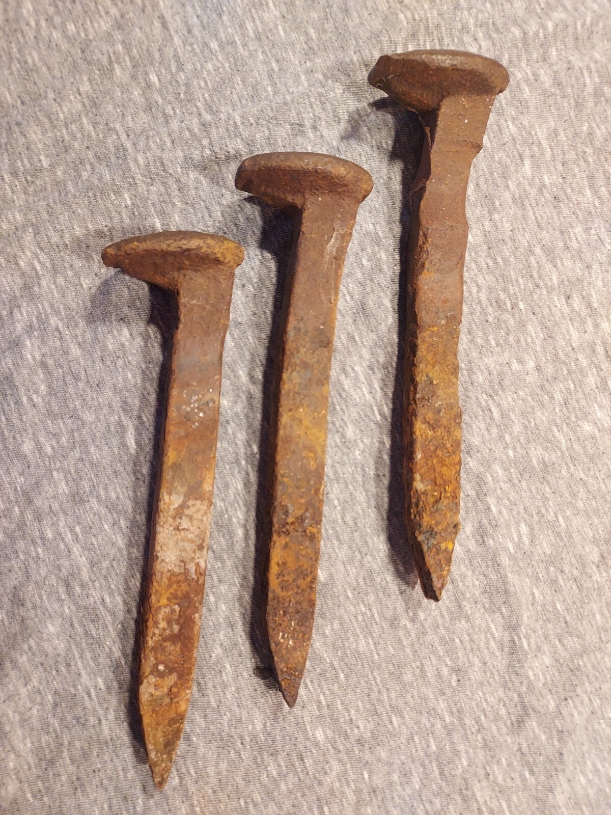 VINTAGE RAILROAD IRON SPIKES * RAILROAD STAKE NAILS, lot of 3 | eBay