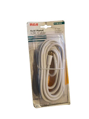 Nwt rca gold plated 12 ft cable video f type connectors on both ends | eBay