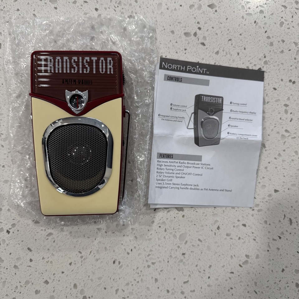 Classic Collection NORTHPOINT 1960 Retro Style AM/FM Transistor Radio w ...