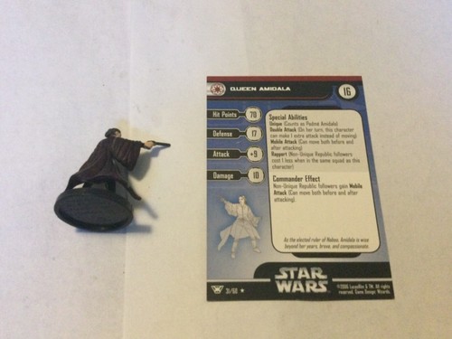 Queen amidala Star Wars Miniatures With Stat Card Wotc | eBay