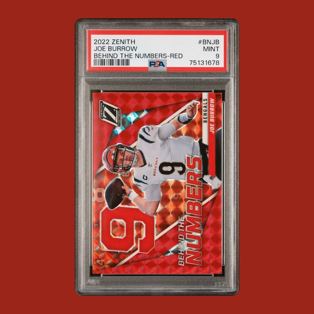 2022 Zenith Behind The Numbers Joe Burrow Red Prizm BNJB PSA 9 | eBay