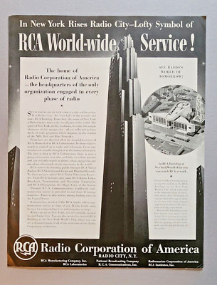 RCA TOWER AD 1940s~New York City | eBay