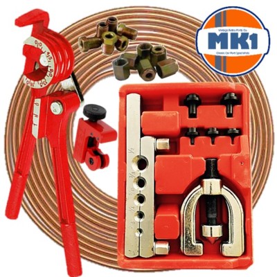 3/16" COPPER BRAKE PIPE REPAIR KIT DIY FLARE KIT+ BENDER + CUTTER ...