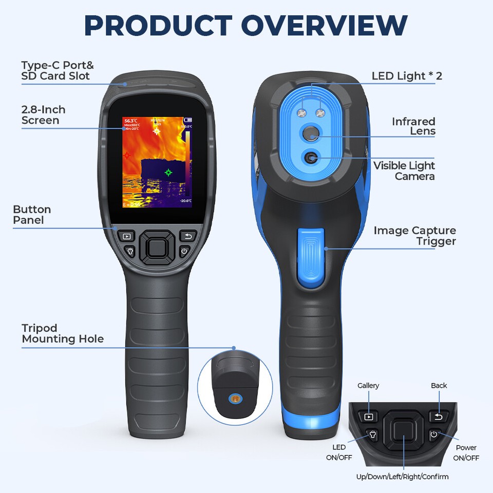 TOPDON 256x192 Pixels Thermal Camera Handheld Infrared Thermal Imaging ...