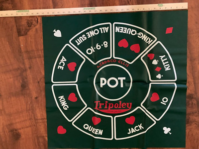 TRIPOLEY MICHIGAN RUMMY ROYAL GAME VINYL MAT SHEET ~ VINTAGE CADACO No ...