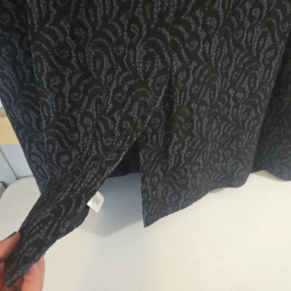 Talbots Womens Lace Overlay Open Jacket Size 2X Green Black Mid Length ...