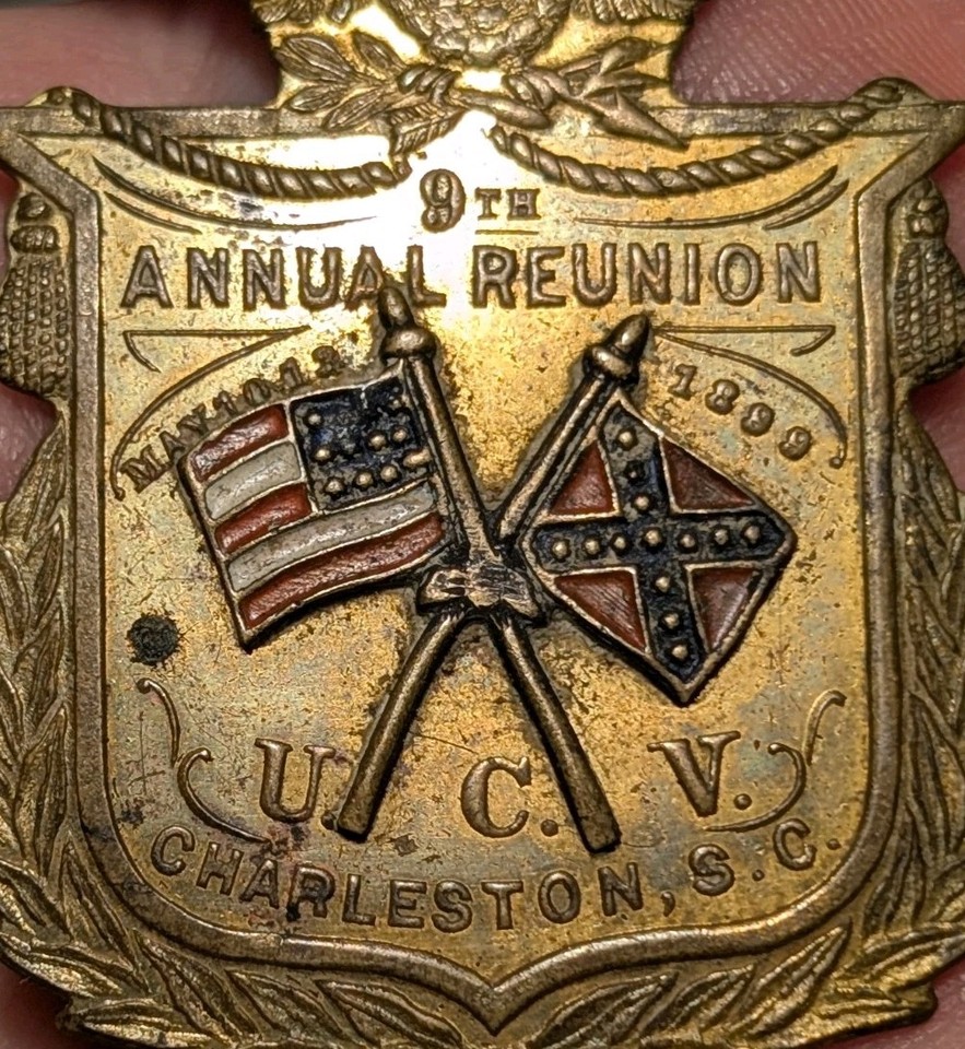 Antique UCV United Confederate Veterans Reunion Souvenir Pin 1899 Civil ...
