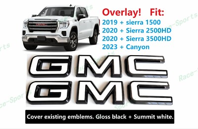 2019+ GMC Sierra 1500 2500HD 3500HD Canyon Overlay Front Rear Black ...