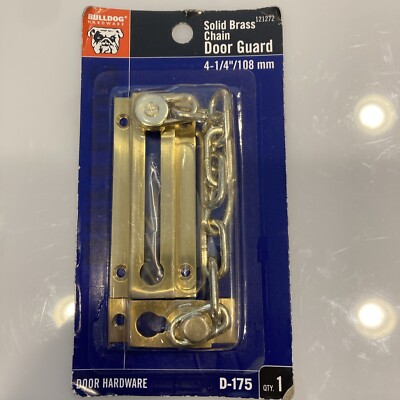 BULLDOG HARDWARE~ BRASS PLATED SLIDE STYLE CHAIN DOOR GUARD 4 /14 " D ...
