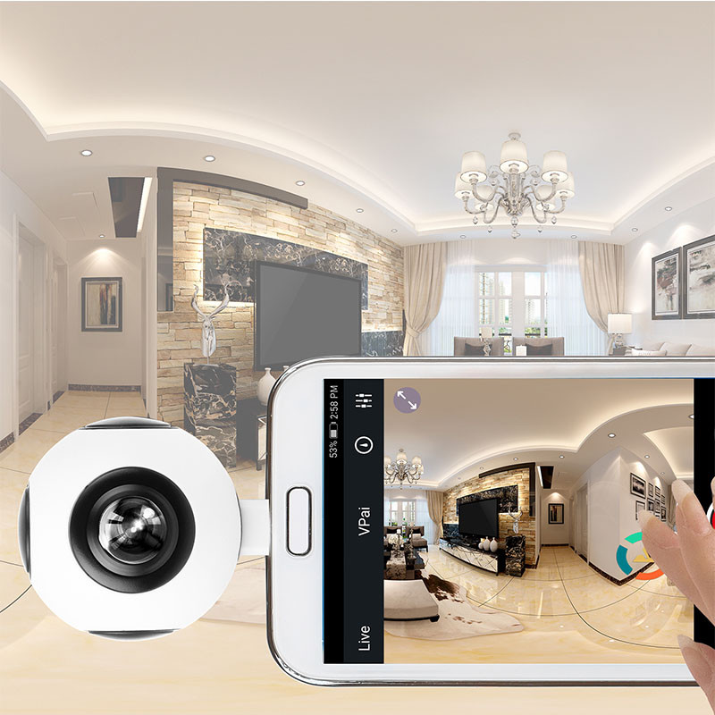 360° HD Dual Fisheye Lens VR Real Time Panorama Camera Camcorder for ...