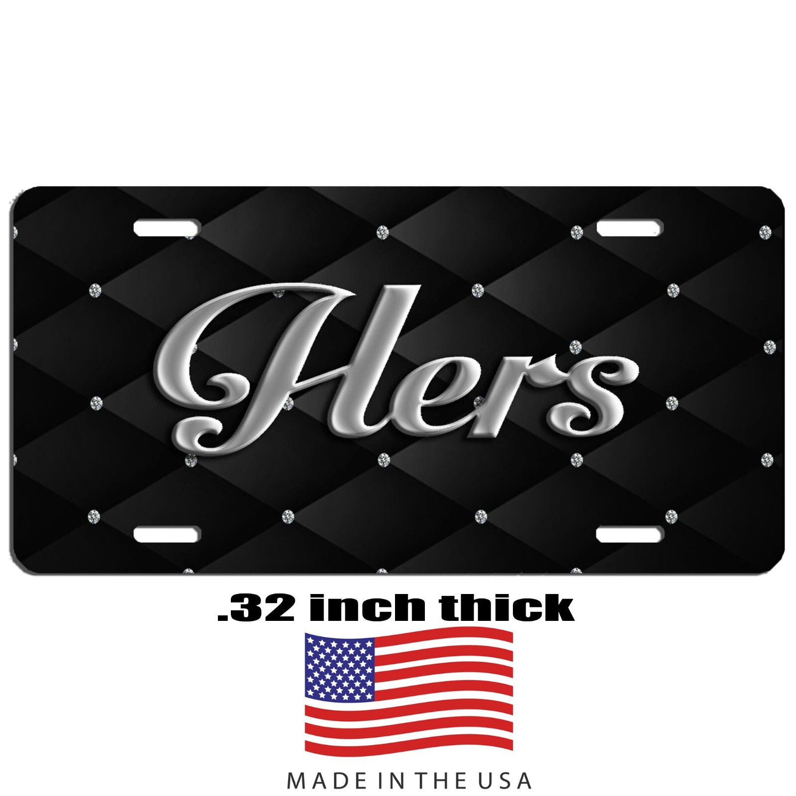 Hers vanity aluminum license plate car truck SUV tag black | eBay