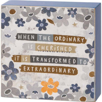 "Transformed To Extraordinary" Inspirational Block Sign | eBay