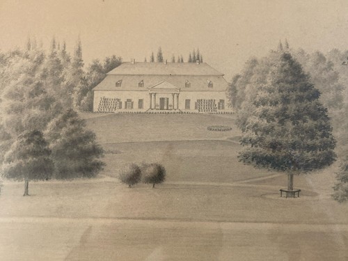 Very Beautiful Drawing XIX 1850 Pencil Landscape Austria Antique House ...