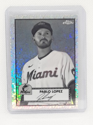 Pablo Lopez 2021 Topps Chrome Plat Anniv. #352 - Black & White Mini ...