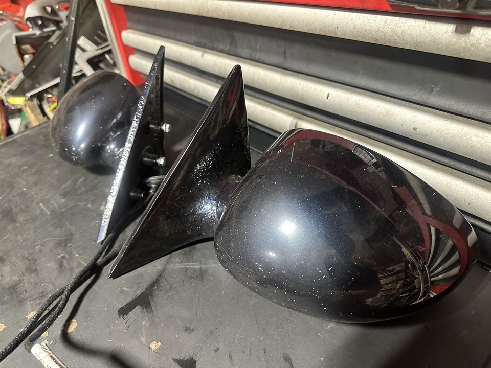 01-06 BMW E46 M3 Side View Door Mirrors Pair Carbon Black | eBay