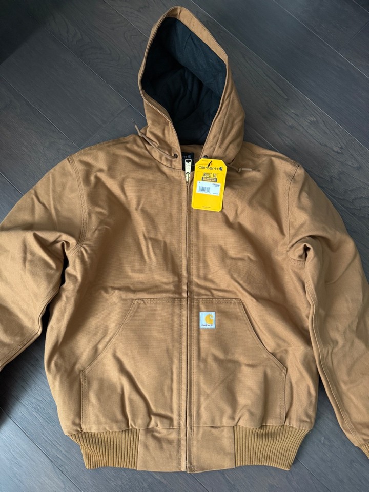 CARHARTT FLANNEL-LINED ACTIVE JAC J140 - LOOSE FIT - FIRM DUCK SMALL ...