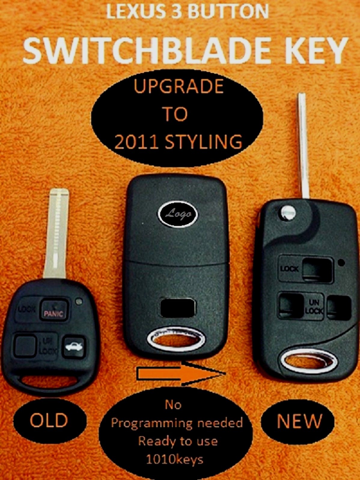 BLADE CUT by KEYCODE, FLIP REMOTE KEYFOB SHELLS for LEXUS w/LOGO...DIY ...