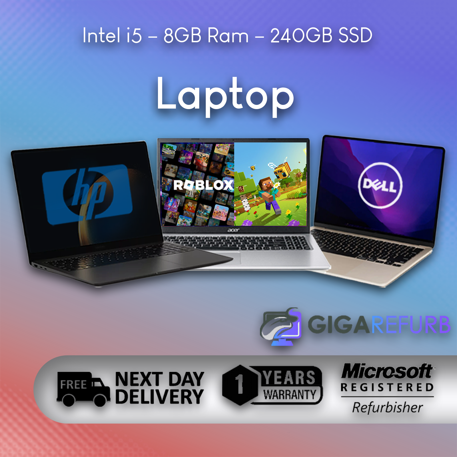 FAST CHEAP INTEL CORE i5 WINDOWS 10 8GB RAM 240GB SSD WI-FI LAPTOP ...