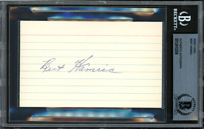 Bert Hamric Autographed Signed 3x5 Index Card Brooklyn Dodgers Beckett ...
